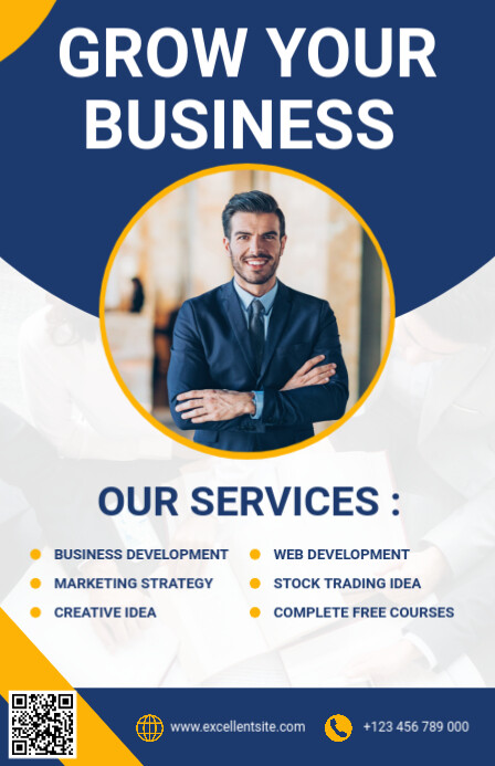 White Professional Business Tabloid Template | PosterMyWall