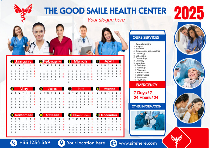 White Professional Calendar 2025 A2 Template | PosterMyWall