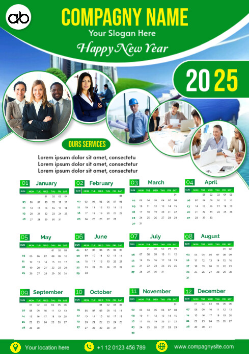 Copy of White Professional Calendar 2025 A3 | PosterMyWall