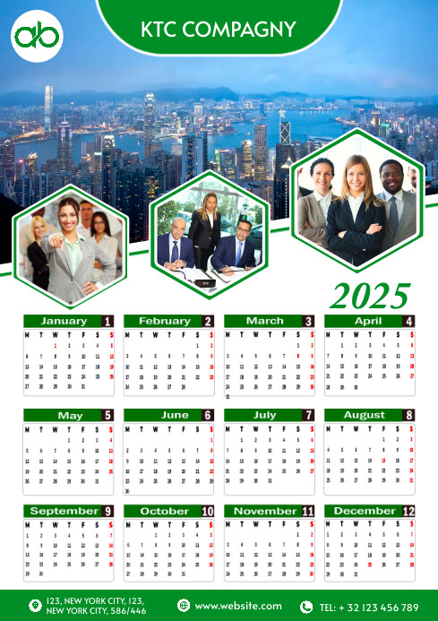 White Professional Calendar 2025 A4 Template | PosterMyWall