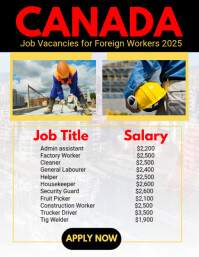 White Maximalist Canada Work Permit Flyer (us Letter) Template ...