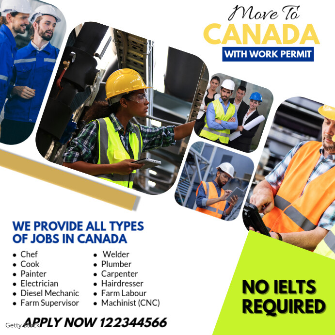 White Professional Canada Work Permit Instagram Post Template ...