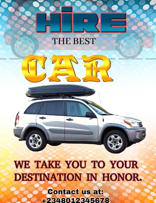 Copy of White Professional Car Hire Flyer Flyer (us L | PosterMyWall