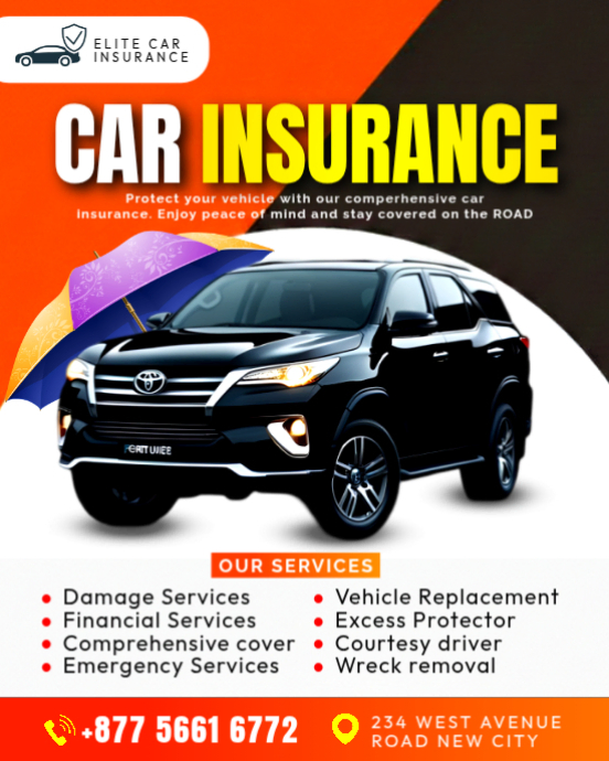 White Professional Car Insurance Motor Vehicle Auto Protection Cover ...