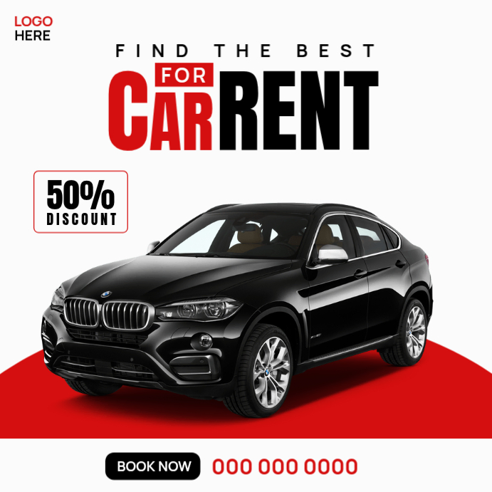 White Professional Car Rental Service Instagram Post Template ...