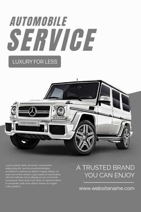 White Professional Car Rental Service Poster Template | PosterMyWall