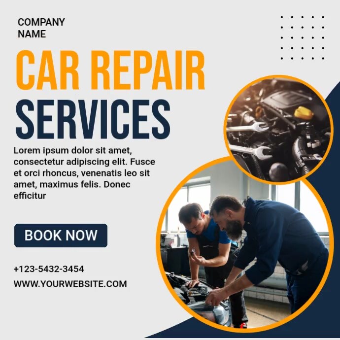 Copy of White Professional Car Repair Instagram Post | PosterMyWall