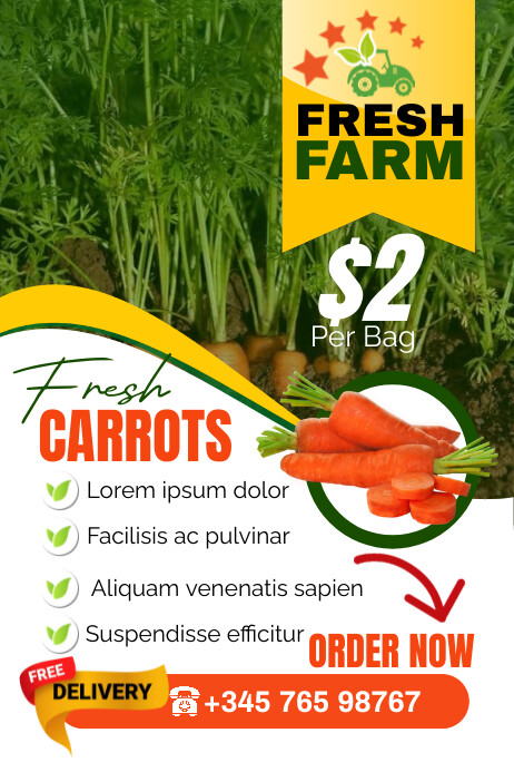 White Professional Carrots Poster Template | PosterMyWall