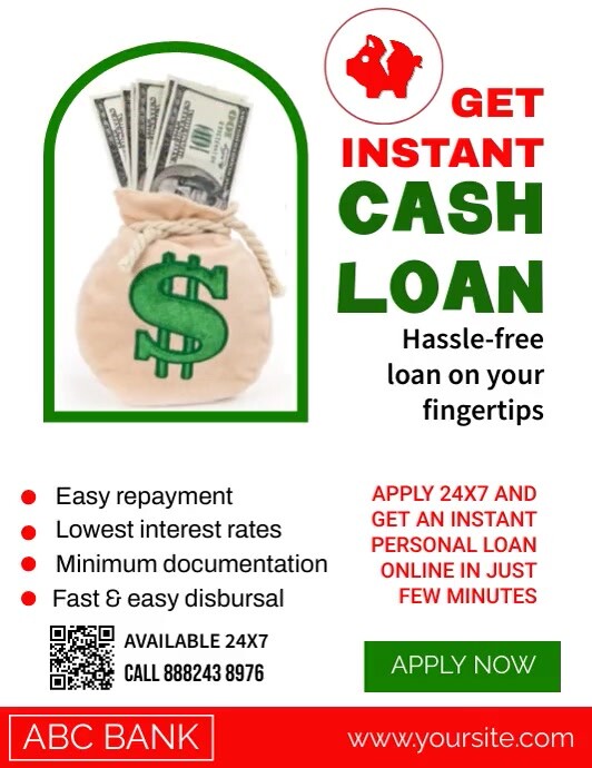 Copy of White Professional Cash Loan Flyer (us Lette | PosterMyWall