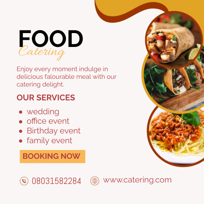 White Professional Catering Instagram Post Template | PosterMyWall