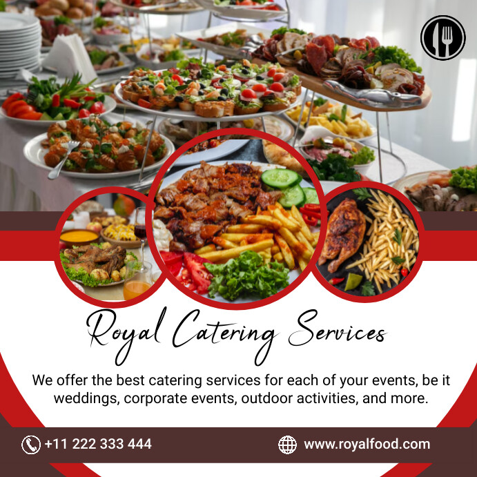 White Professional Catering Poster Instagram Template | PosterMyWall