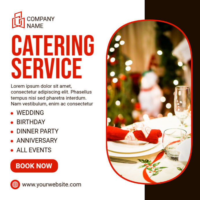 White Professional Catering Service Instagram Post Template | PosterMyWall