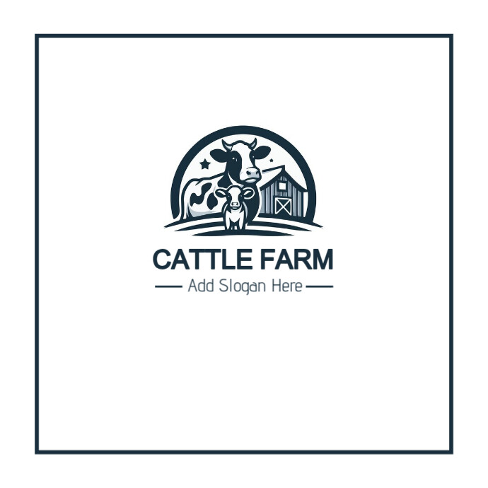 White Professional Cattle Farm Logo, Cattle Farm Logo, Farm Logo, Cow ...