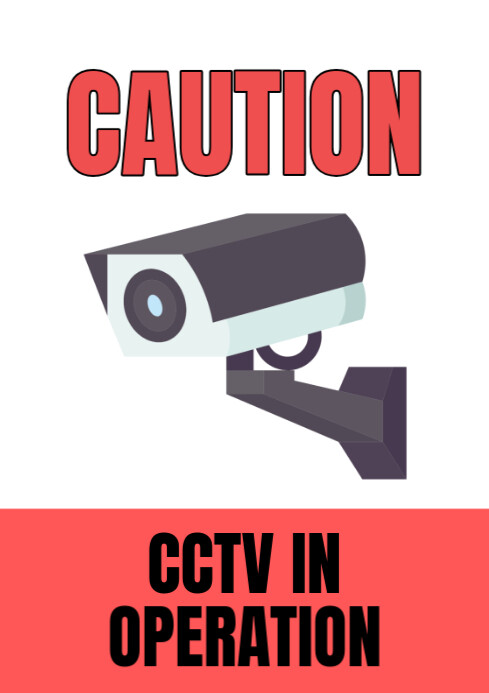 White Professional Caution Camera Operation Flyers A4 Template | PosterMyWall
