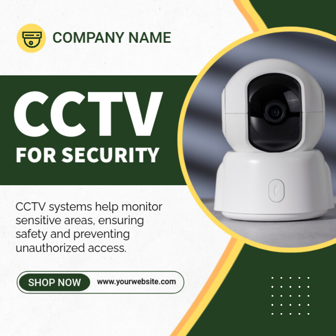 White Professional Cctv For Security Instagram Post Template | PosterMyWall
