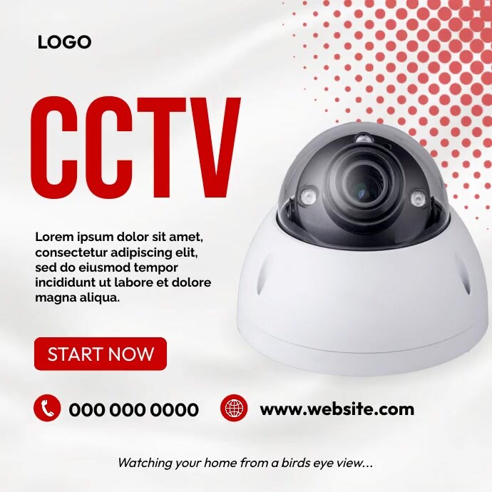 White Professional Cctv Installation Instagra Template | PosterMyWall