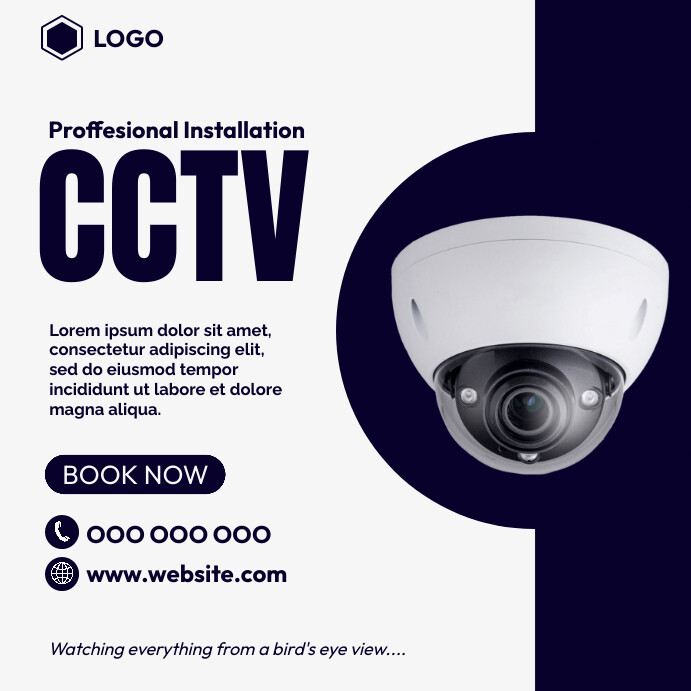 White Professional Cctv Installation Service Template | PosterMyWall