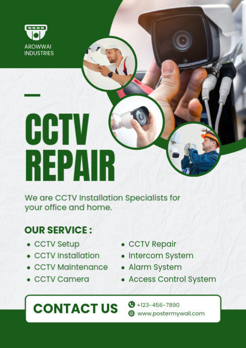 Copy of White Professional Cctv Repair Service A4 | PosterMyWall
