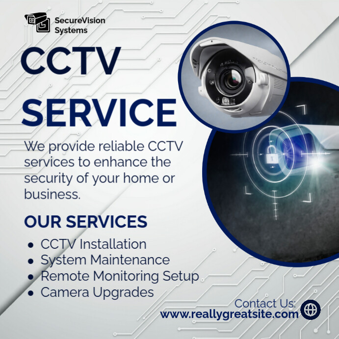 White Professional Cctv Services Instagram Post Template | PosterMyWall