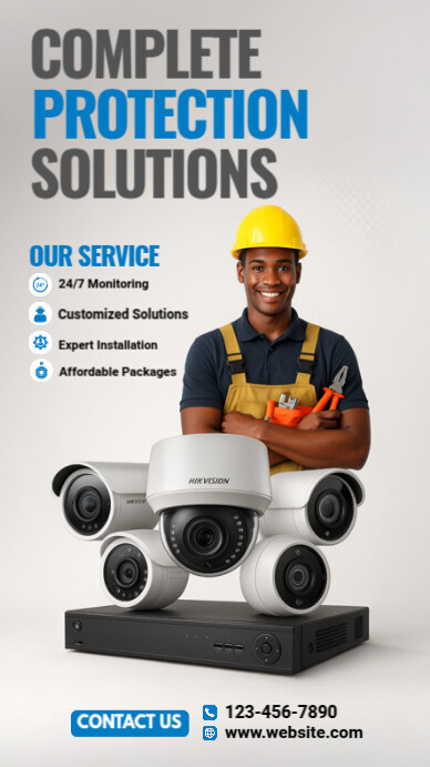 White Professional Cctv Solutions Ad Instagram Story Template ...
