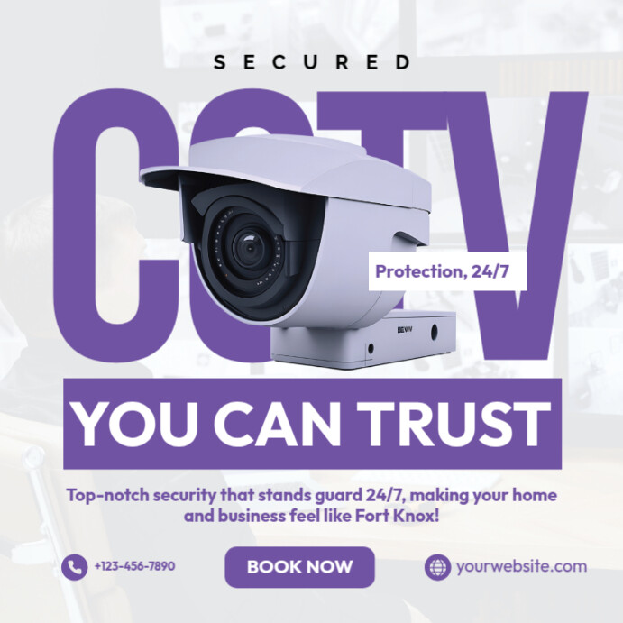 White Professional Cctv Solutions Instagram Post Templat | PosterMyWall