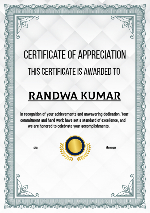 White Professional Certificate Background Design Templates A4 ...