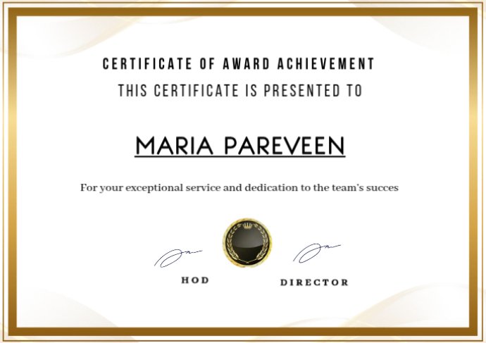 White Professional Certificate For Achievement A2 Template | PosterMyWall