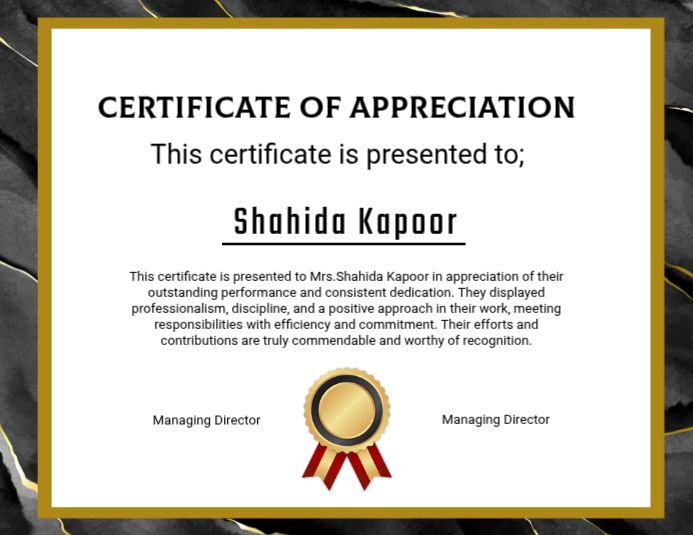 Copy of White Professional Certificate For Best Performance Flyer (us ...