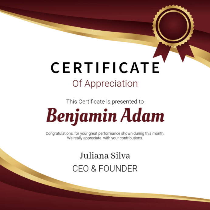 Copy of White Professional Certificate Instagram Post | PosterMyWall