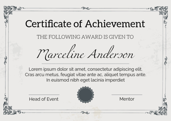 White Professional Certificate Of Achievement And Excellence Postcard ...