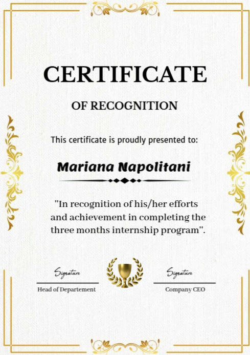 White Professional Certificate Of Achievement Award Templates A4 ...