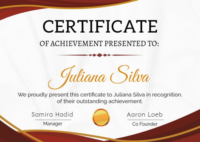 Plantilla de White Professional Certificate Of Achievement Presented To ...