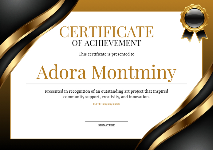 White Professional Certificate of Achievement A4 Template | PosterMyWall