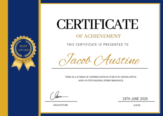Certificate Of Achievement Template | PosterMyWall