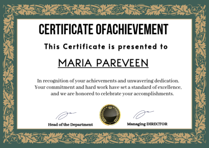 Plantilla de White Professional Certificate Of Achievement Award ...