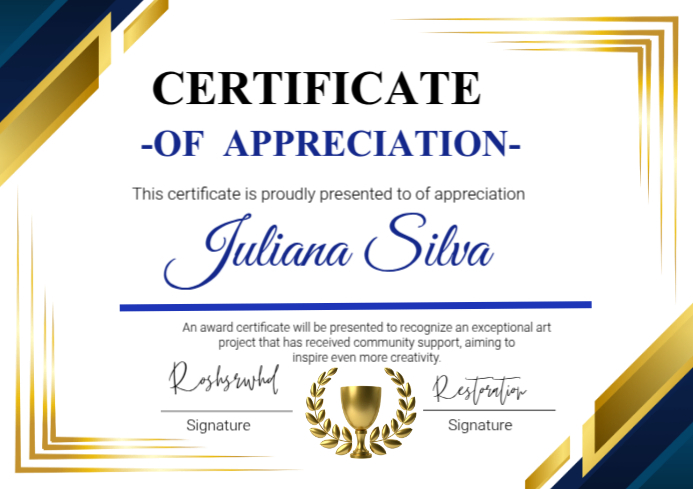 White Professional Certificate Of Application A4 Template | PosterMyWall