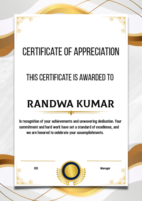 White Professional Certificate Of Attendance Templates A4 | PosterMyWall