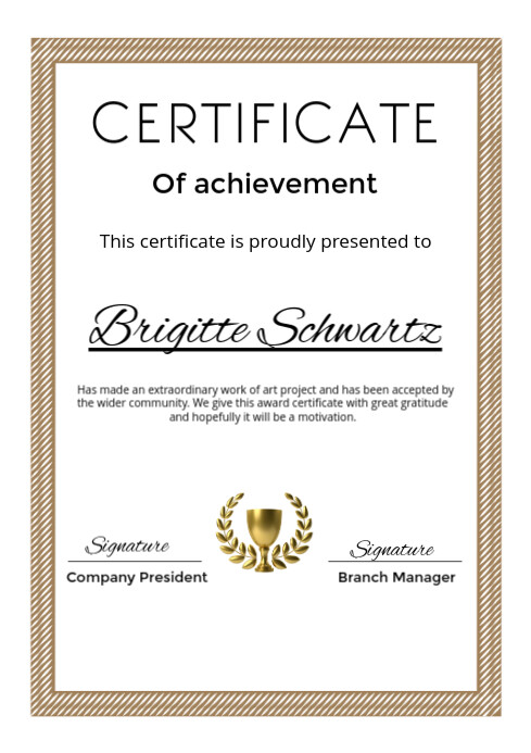 White Professional Certificate Of Best Performance A4 templaat ...