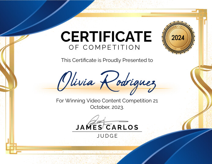 Modèle White Professional Certificate Of Competition | PosterMyWall