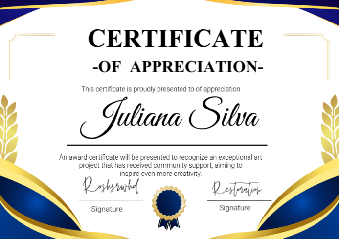 Copy of White Professional Certificate Of Completion A4 | PosterMyWall