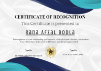 White Professional Certificate Of Recognition Editable Customizable A5 ...