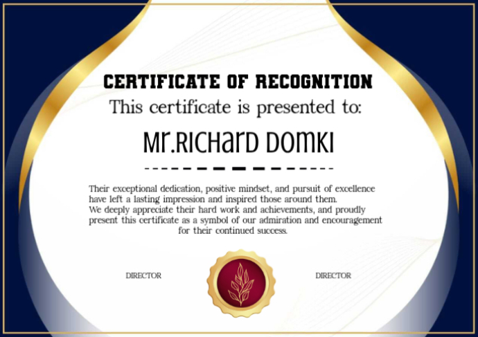 White Professional Certificate Of Recognitions A2 Template | PosterMyWall