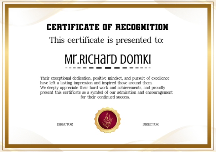 White Professional Certificate Of Recognitions A2 Template | PosterMyWall