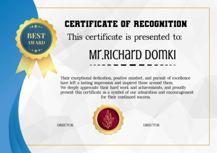 White Professional Certificate Of Recognitions A2 Template | PosterMyWall