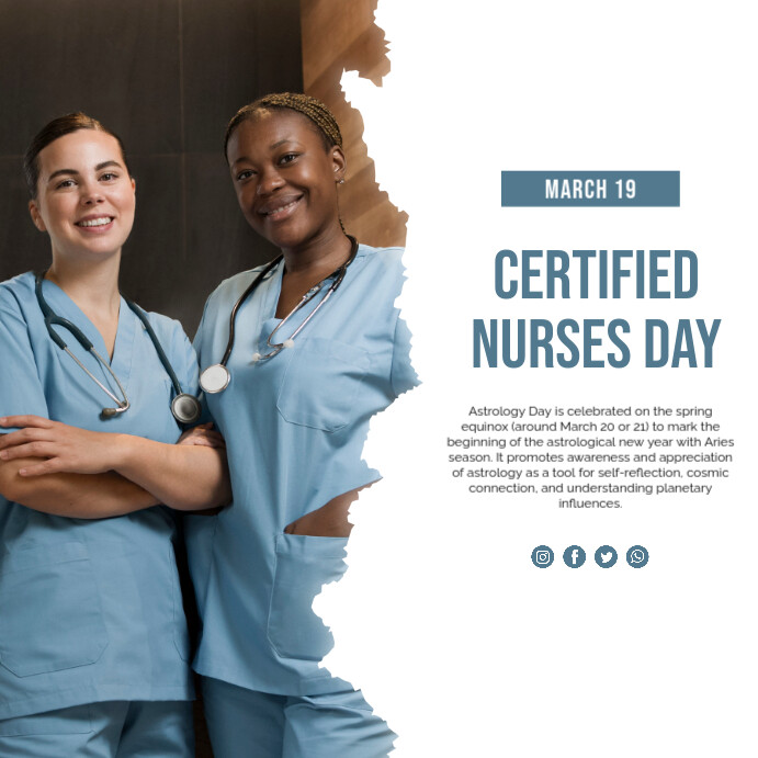 White Professional Certified Nurses Day Instagram Post Template ...