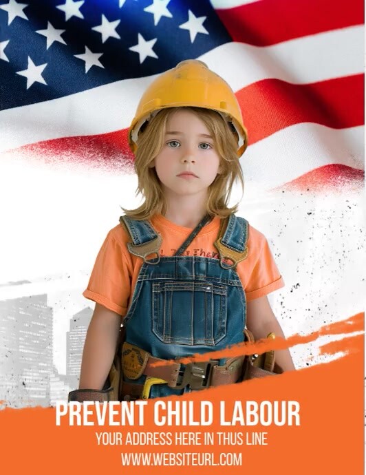White Professional Child Labour Flyer (us Let Template | PosterMyWall