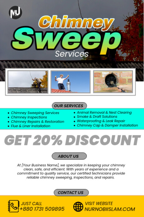 Copy of White Professional Chimney Sweep Poster | PosterMyWall