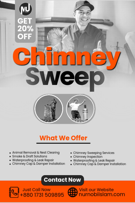 Copy of White Professional Chimney Sweeping Poster | PosterMyWall