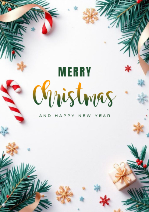 White Professional Christmas A3 Template | PosterMyWall