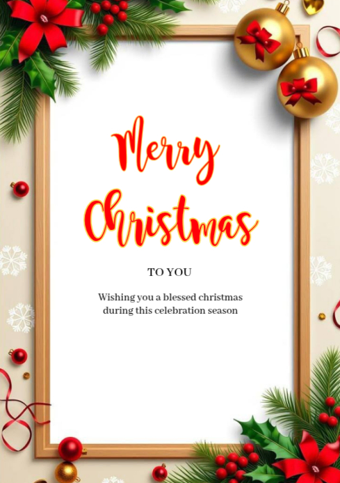 White Professional Christmas A3 Template | PosterMyWall